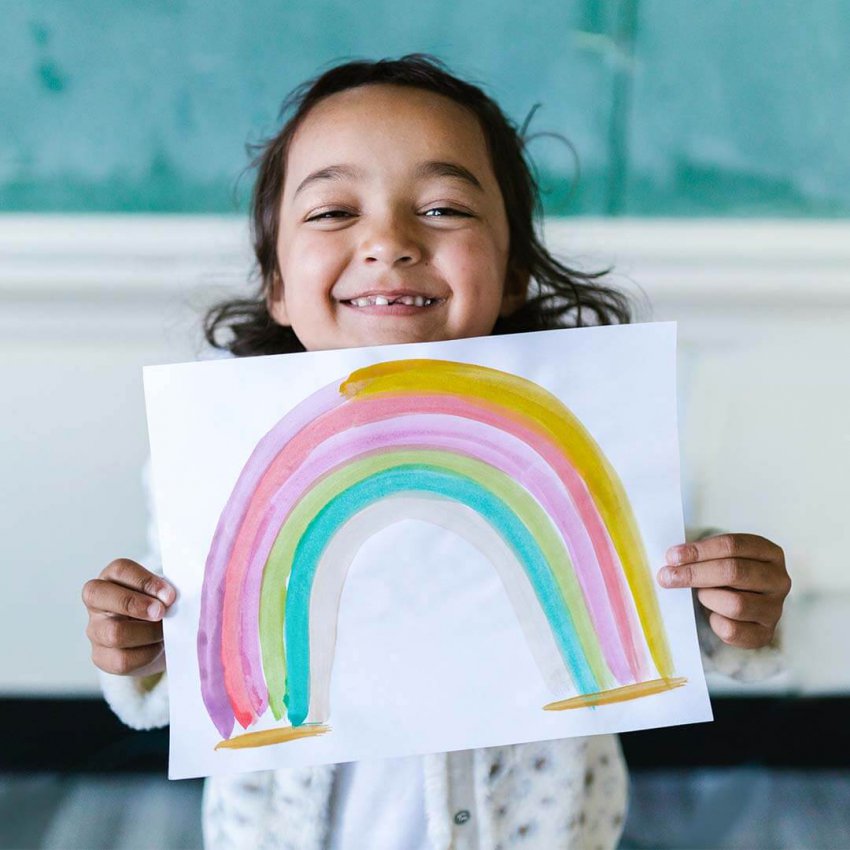 Finger painting for kids with homemade paint
